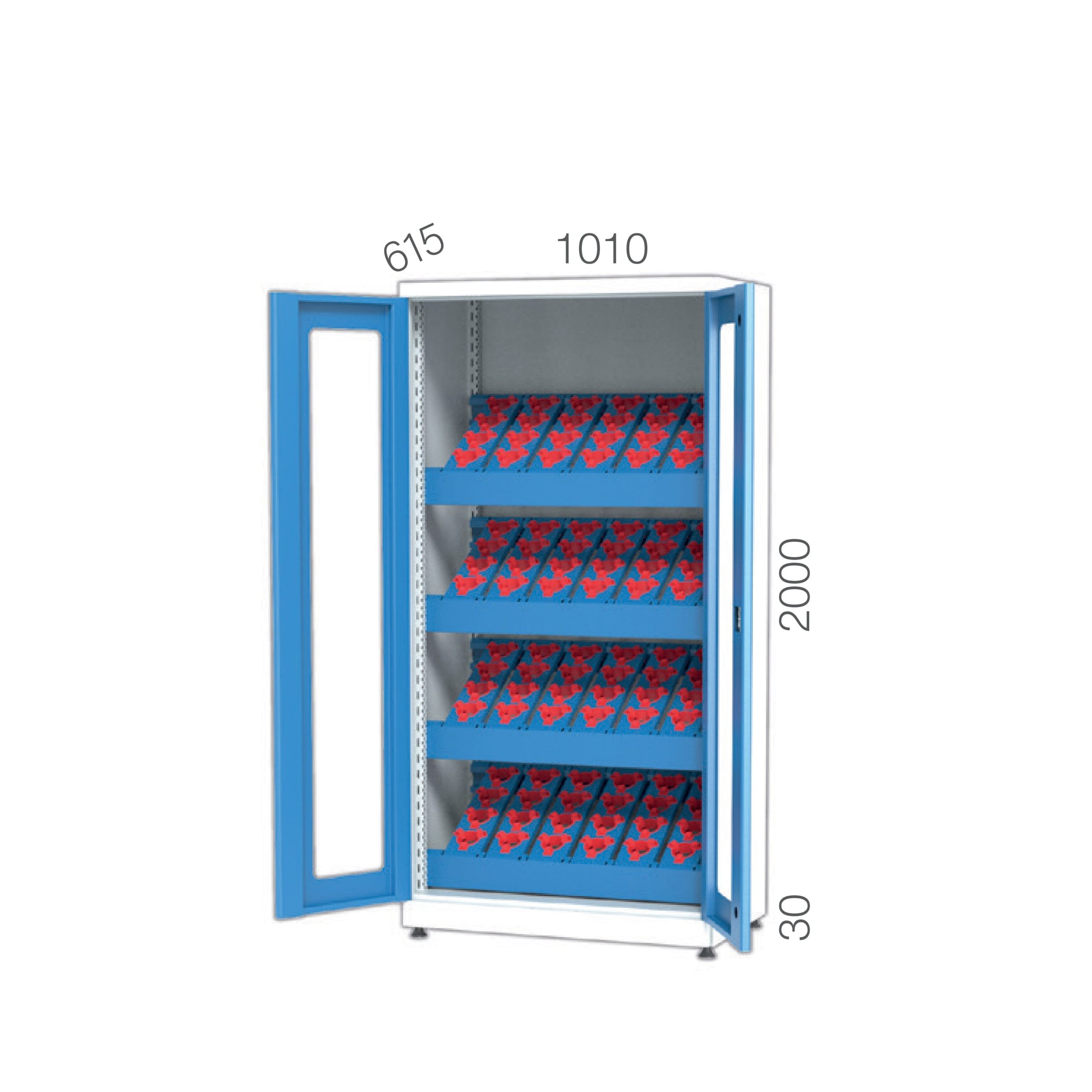 2115 – 2 AD PLEKSİLİ KAPAKLI, 4 AD.SABİT CNC TUTUCU RAFLI, 96 AD.CNC ...